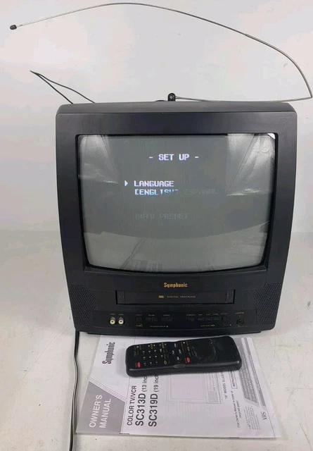 SYMPHONIC 13& CRT TV/VCR Combo VHS Player Gaming SC313D With Remote ...