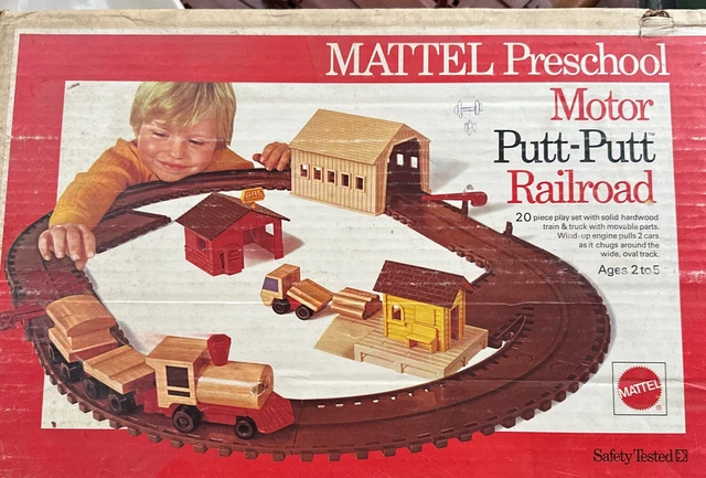 MATTEL MOTOR PUTT Putt Railroad Train Set Vintage Toys 1972 Brown Track ...