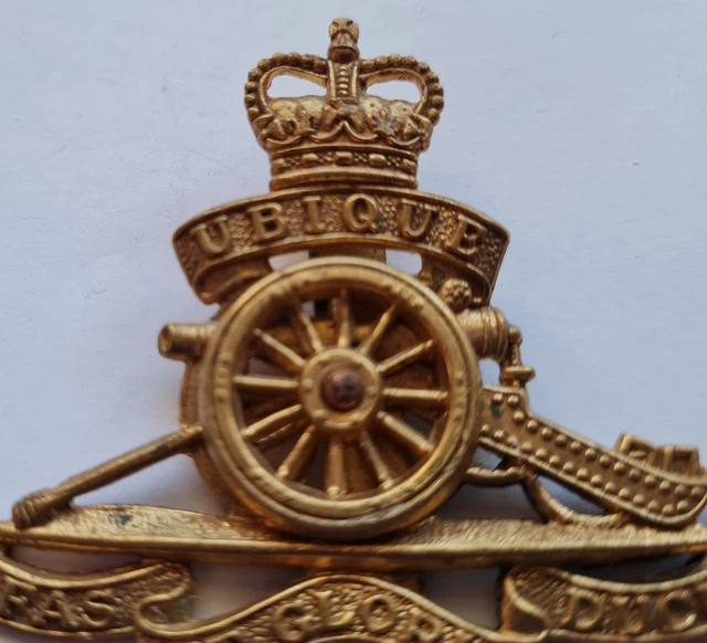VINTAGE ANTIQUE MILITARY Cap Badge.royal Artillery.ww1.Ww2 Army Uniform ...
