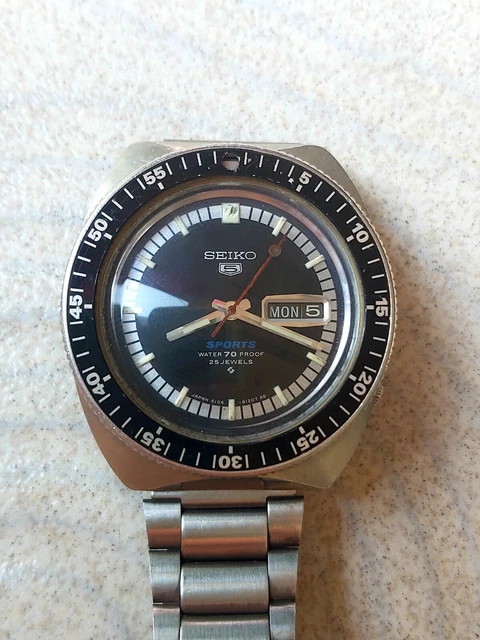 MONTRE DE COURSE vintage Seiko Diver sport eau 70 épreuve 6106-8120 EUR 324,48 - PicClick FR