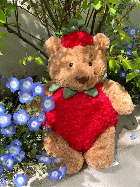 JELLYCAT 28CM BARTHOLOMEW Strawberry Bear: Soft Cuddly Plush Toy £29.60 ...