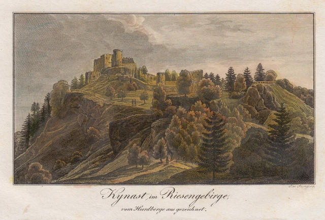 RIESENGEBIRGE KARKONOSZE KYNAST Chojnik kol. Original Kupferstich Jung 1835 EUR 125,00 - PicClick DE