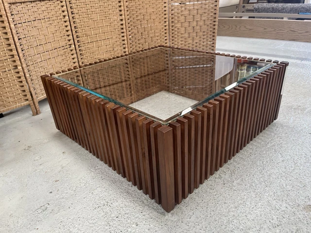 SWOON KLAUS COFFEE Table, Acacia, Brass & Glass, Square £299.99 ...