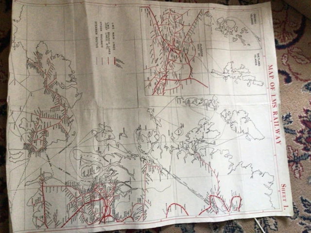 MAP OF LMS RAILWAY Orkney island & SHETLAND ISLANDS 25” x 20” Year ...