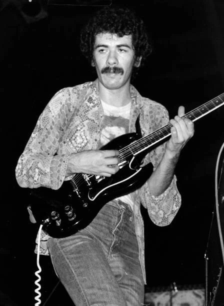 MEXICAN GUITARIST & singer-songwriter Carlos Santana playing l- 1972 ...