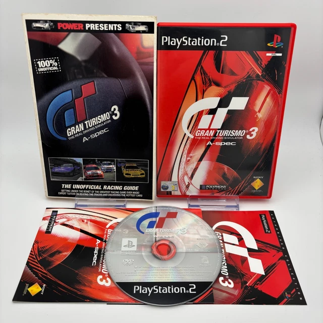 GRAN TURISMO 3 A-Spec + Guide (PAL Sony PS2, 2001) Red Case *Disc ...