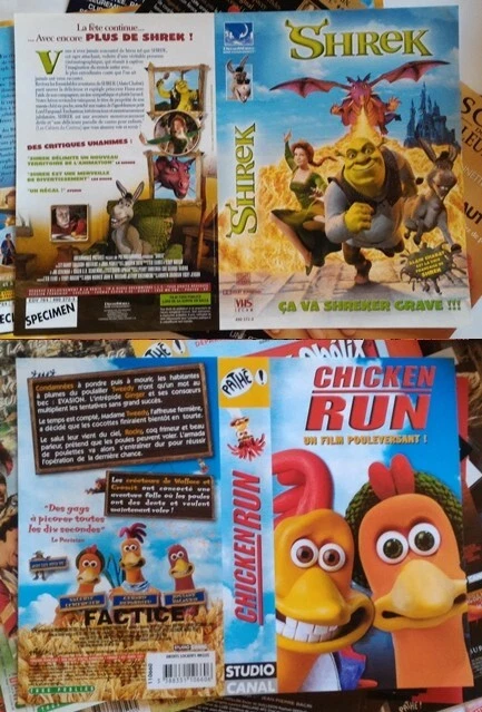 2 JAQUETTES VHS - Chicken Run + Shrek ** Specimen EUR 1,00 - PicClick FR
