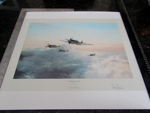'FLIGHT OF EAGLES' print by Robert Taylor signed by Air Ace Adolf ...