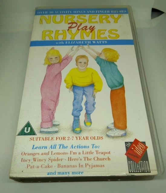 NURSERY PLAY RHYMES with Elizabeth Watts (VHS, 1990) 33 Activity Songs ...