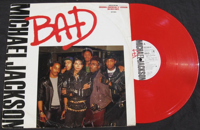 MICHAEL JACKSON BAD Disque 33t 12" LP Maxi Single RED Vinyl UK ...
