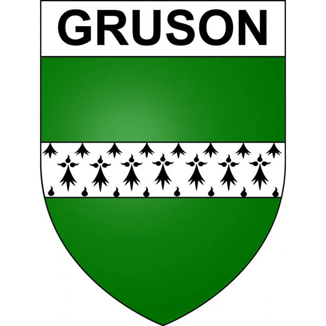 GRUSON 59 VILLE sticker blason écusson autocollant adhésif EUR 3,99 - PicClick FR