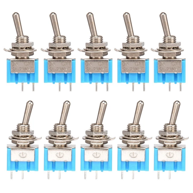 TOGGLE SWITCH 250V 3A 125V 2 Pin SPST 2 Position Set Blue Kit Latching ...