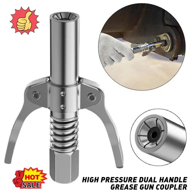 GREASE GUN COUPLER Quick Release Lock On Coupling 12000PSI 30CM Hose ...