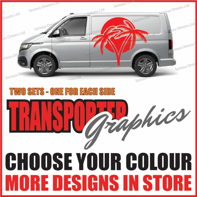 VW TRANSPORTER Graphic Volkswagen T4 T5 T6 Camper Van Decals Surf Board ...