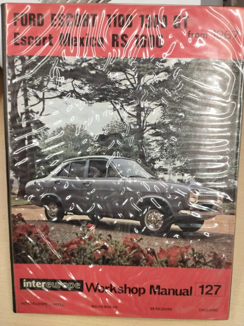 FORD ESCORT MK 1 1100 1300 GT Mexico RS1600 InterEurope Workshop Manual ...