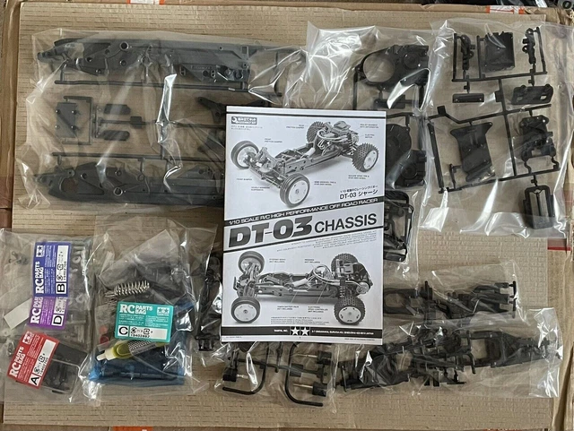 TAMIYA 58628 / 58587 * DT03 Fighter Chassis Kit with CVA Oil Shocks £57 ...