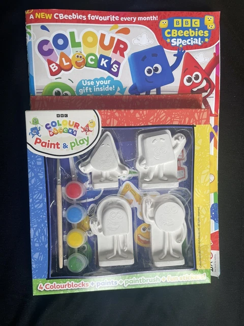 CBEEBIES COLOUR BLOCKS Magazine Special Paint & Play Figures ...