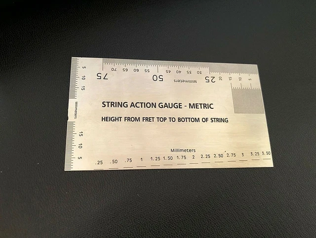GUITAR STRING ACTION Setup Gauge metric Ruler $12.50 - PicClick