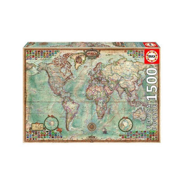 MAP OF THE World with Flags - 1500 piece Jigsaw Puzzle £20.99 - PicClick UK