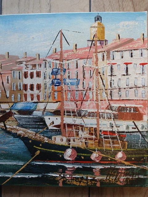 ANCIEN TABLEAU HST Port De St Tropez à Identifier EUR 89,00 - PicClick FR
