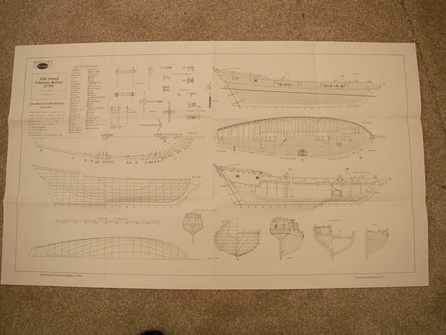 MODELLERS DRAUGHT PLAN of HMAS Berbice + Model Shipwright magazine 101 ...