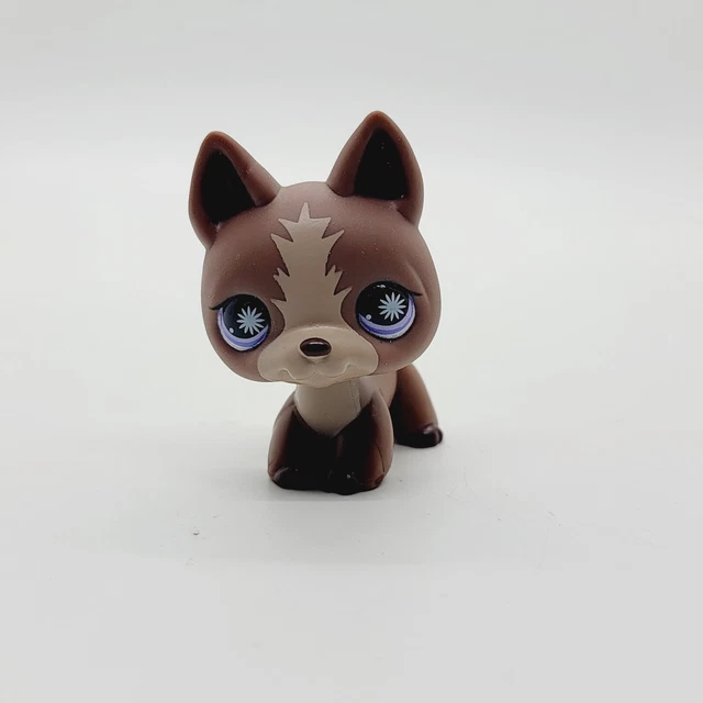 LITTLEST PET SHOP German Shepherd Two Tone Brown LPS 867 Purple Eyes ...