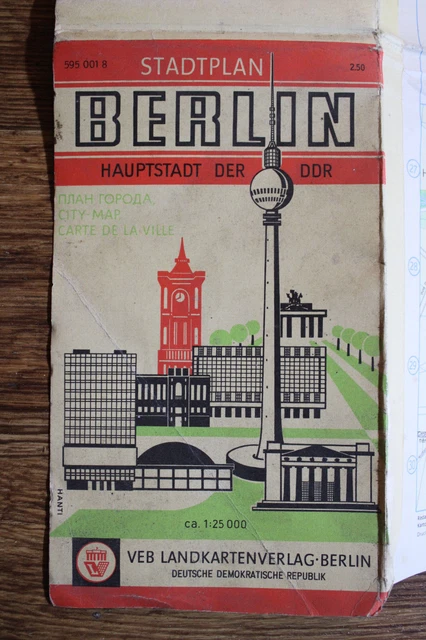 STADTPLAN BERLIN 1970 1980 er jahre vintage map ddr gdr EUR 10,00 ...