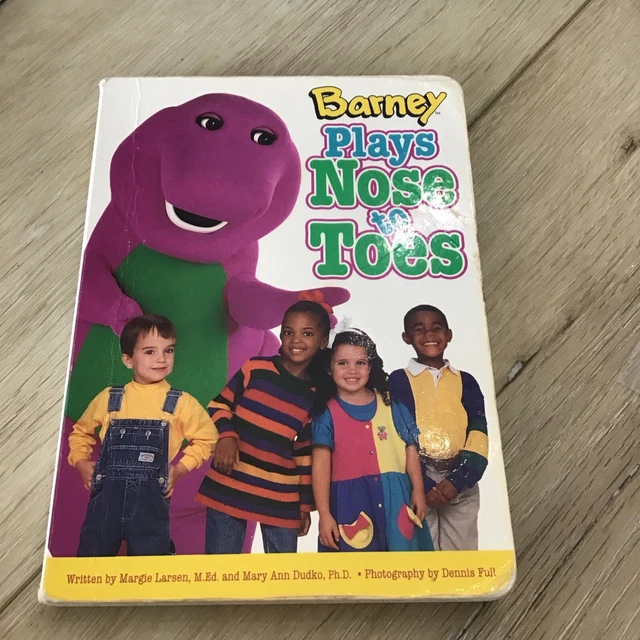 VINTAGE 1996 BARNEY Plays Nose To Toes Children's Board Book--Baby ...