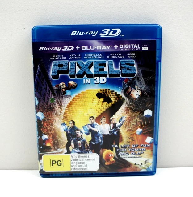 PIXELS 3D BLU Ray 2015 Adam Sandler Kevin James Region ABC - Free ...