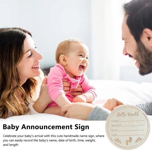 (L7)5.9IN NEWBORN ANNOUNCEMENT Sign Wooden Baby Announcement Sign Sign ...