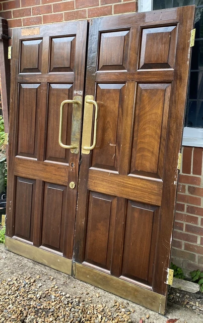 ANTIQUE FRENCH DOORS Bank Doors Double Doors Pair Of Doors Hardwood £ ...