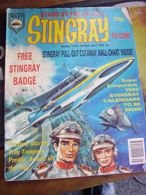 STINGRAY COMIC OCTOBER 23Rd 1992 #1 1St Issue No Free Gift £6.00 ...