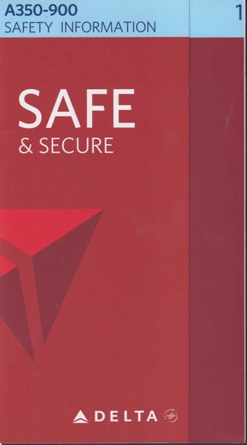 DELTA AIR LINES Airbus A350-900 airline safety card 9 2017 $25.27 ...