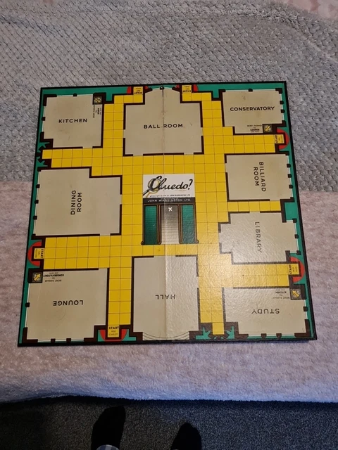 CLUEDO 1965 VINTAGE Original Game Board used Nice Replacement Part ...