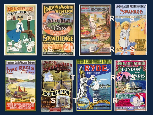 LONDON & SOUTH WEST POSTERS for model railways * All scales N, OO etc ...