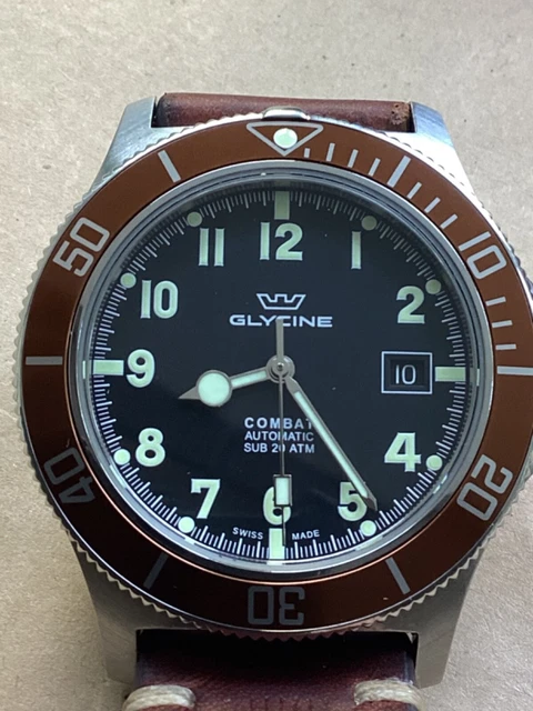 MENS GLYCINE COMBAT SUB 42 Mechanical Automatic Divers Wrist Watch ...