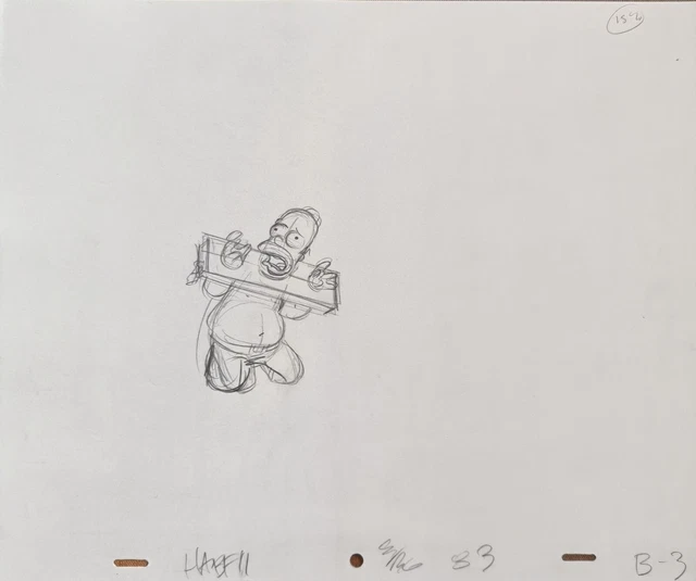 SIMPSONS TV SHOW Original Cartoon Animation Art Cel Drawing Homer ...