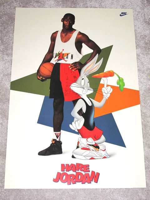 NIKE BASKETBALL POSTER - MICHAEL JORDAN & BUGS BUNNY / HARE JORDAN 1992 ...