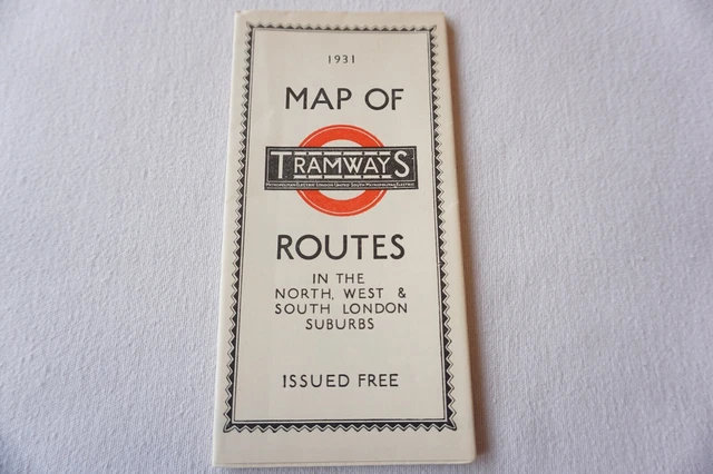 1931 MAP OF Tramways Tram Routes London Underground Transport Tube VGC ...