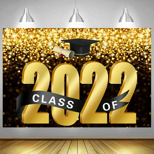 CLASS OF 2022 Congrats Backdrop Gold Graduation Party Photo Background ...