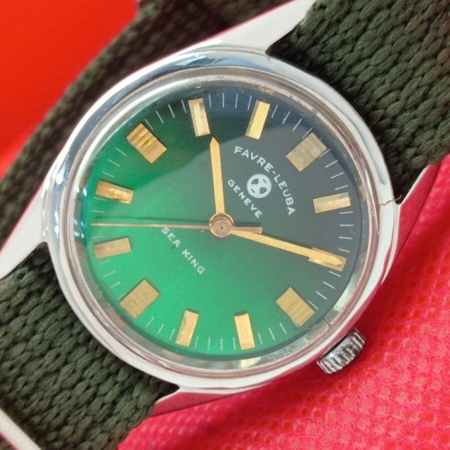 ANCIENNE MONTRE HOMME SWISS 253 FAVRE LEUBA GENEVE SEA KING CADRAN ...