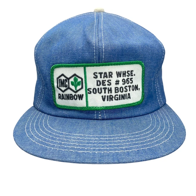 1980'S MEN'S IMC Rainbow Farmers Denim K-Products South Boston VA Hat ...