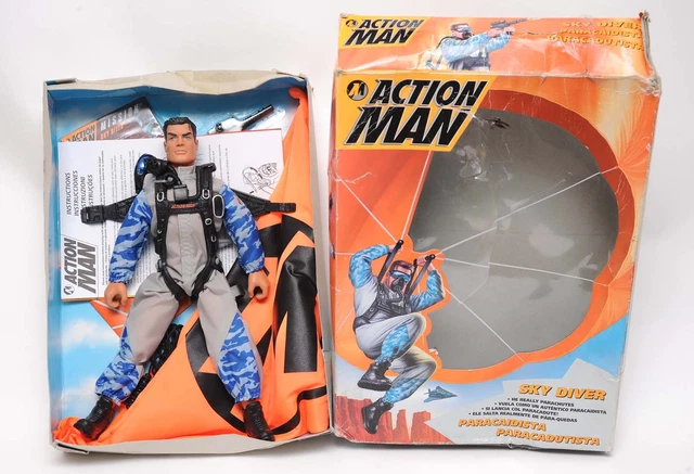 VINTAGE ACTION MAN Hasbro 1996 Sky Diver Parachute Figure Modern ...