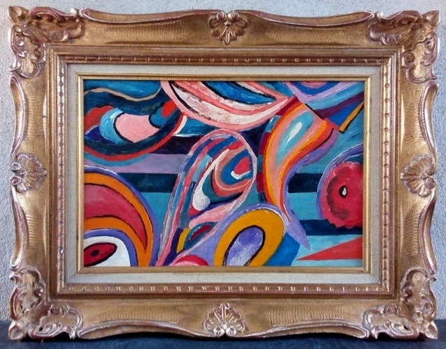 TABLEAU ABSTRAIT HUILE sur bois signé TAYLOR EUR 50,00 - PicClick FR