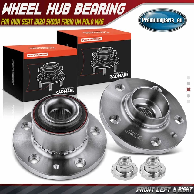 2X WHEEL BEARING Hubs Front for Audi Seat Ibiza Skoda Fabia VW Polo MK6 ...