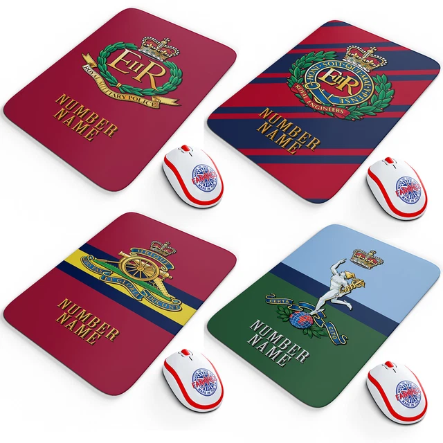 MILITARY CAP BADGE Mouse Mat Work Computer PC Personalised Retirement ...