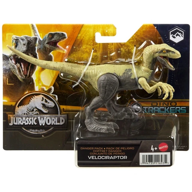 MATTEL JURASSIC WORLD Danger Pack Velociraptor Dino Trackers Dinosaur ...