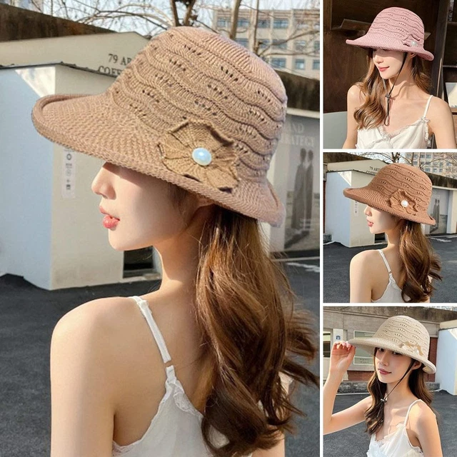 WIDE BRIM SUN Cap UV Protection Panama Hat Summer Beach Cap Women EUR ...
