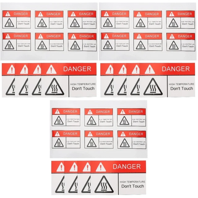 3 COUNT SAFETY Stickers Lab Warning Industrial Signs Hot for Radiator ...