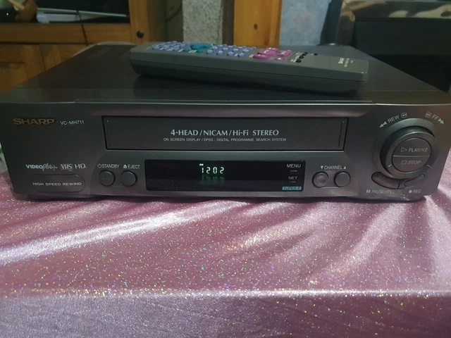 SHARP VC-MH64HM VHS/VCR Cassette Recorder/Player Black Incl Remote ...